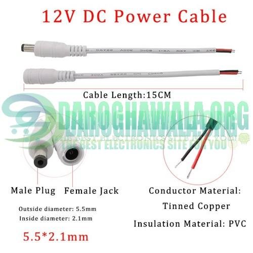 Male And Female DC Power Jack Connector Power Adapter For Led Strip ...